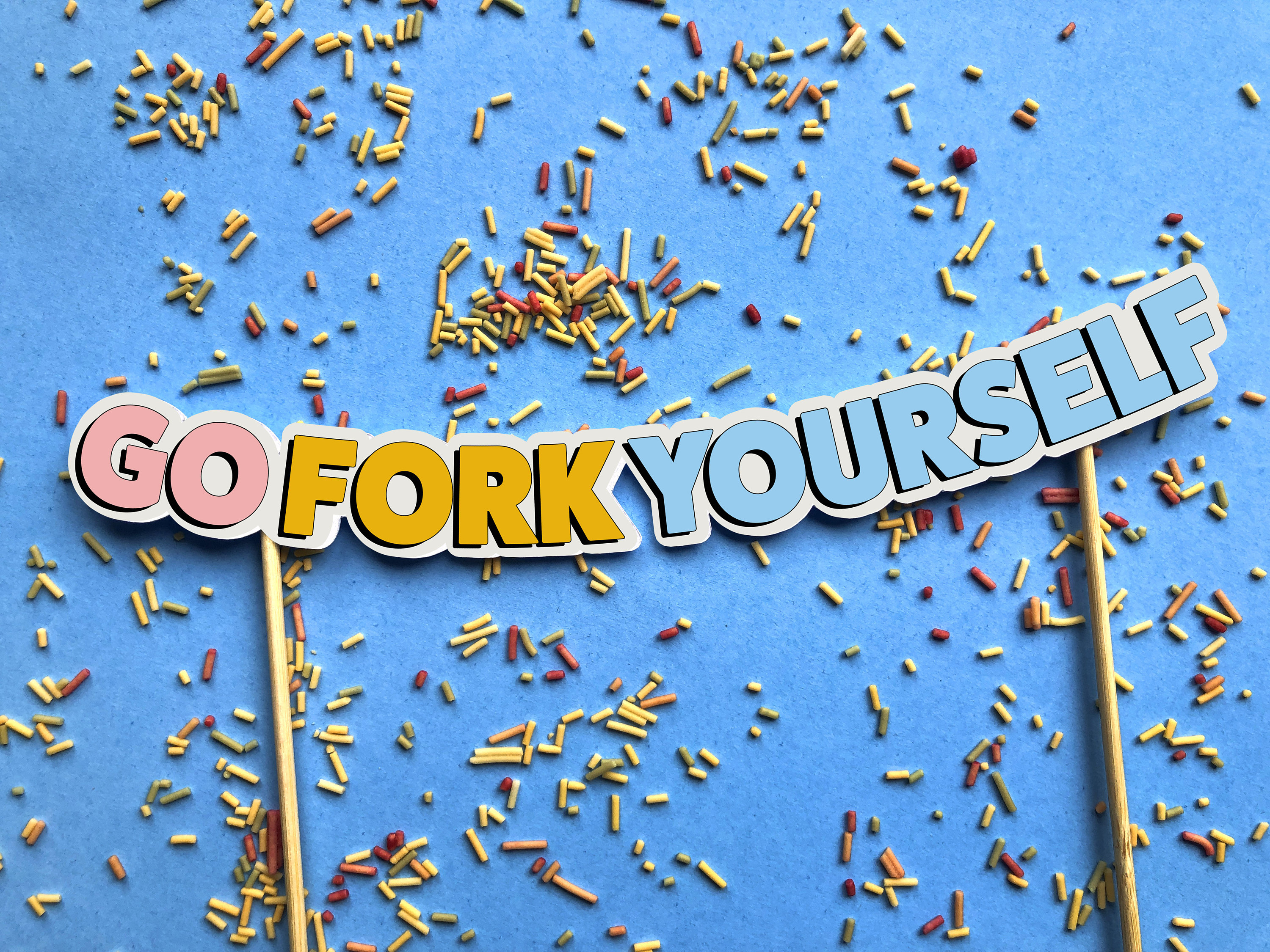 Go Fork Yourself the Good Place Cake Topper. Birthday Cake - Etsy