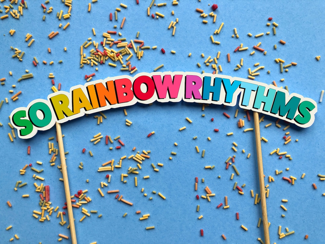 Rainbow Rhythms PEEP SHOW Cake Toppers, Funny Cupcake Toppers, TV Party ...
