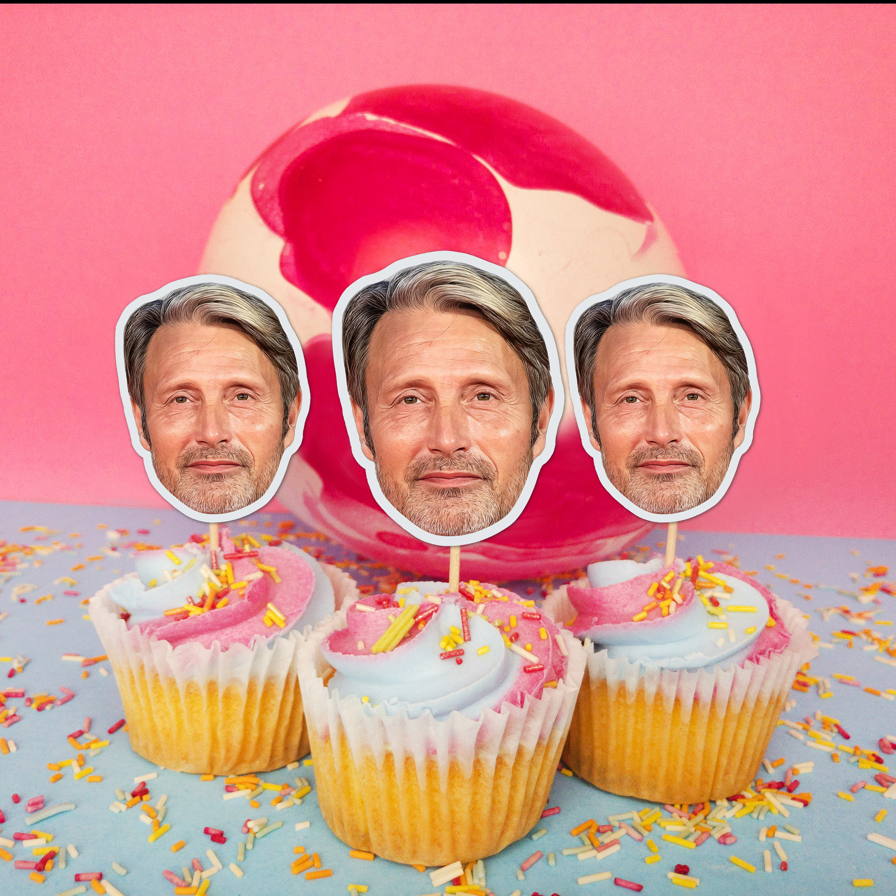 MADS MIKKELSEN Cupcake Toppers Birthday Cupcake Toppers - Etsy