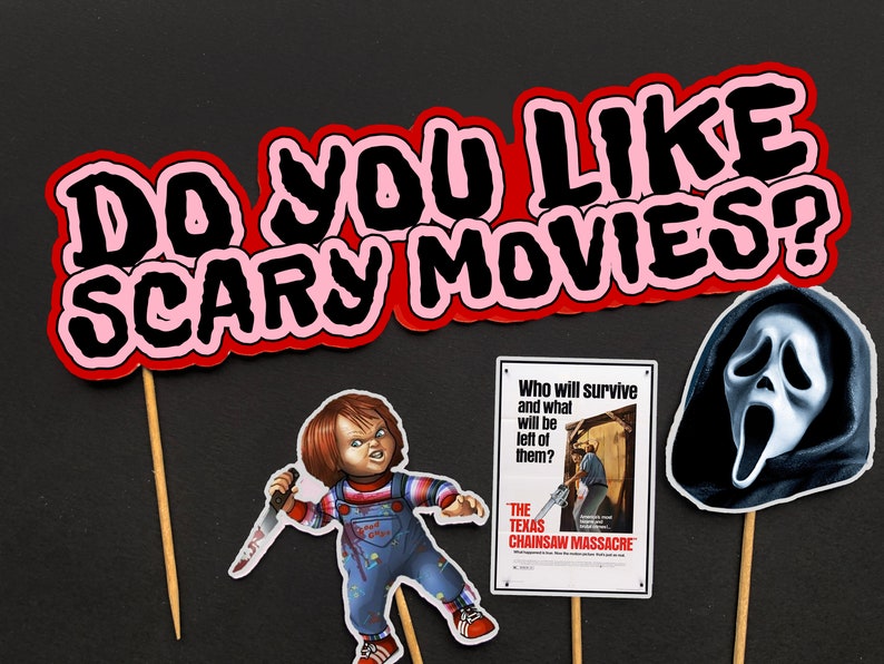 Horror Movie Cupcake Toppers Pack of 12 Halloween Party - Etsy