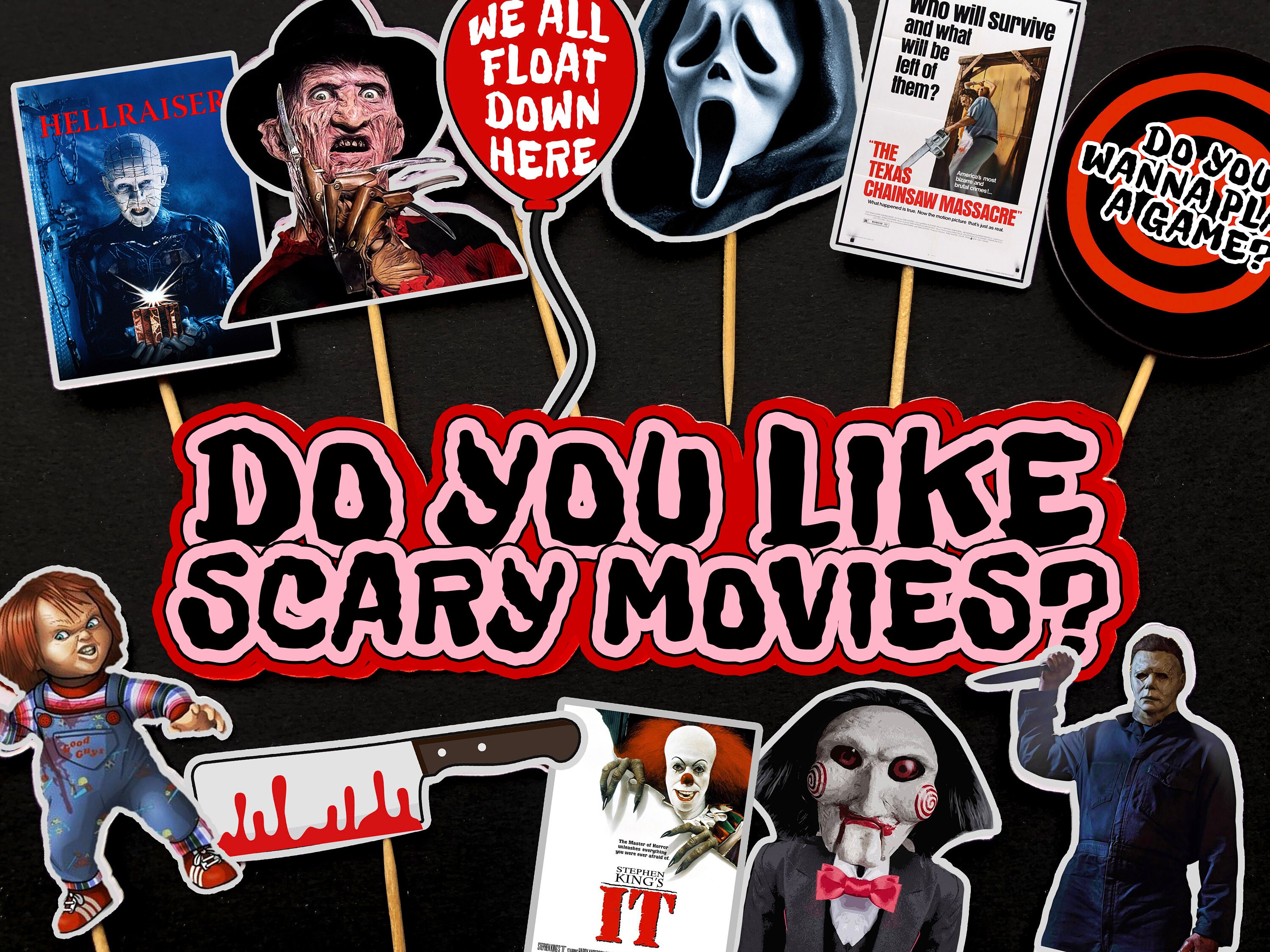 Horror Movie Cupcake Toppers Pack of 12 Halloween Party - Etsy