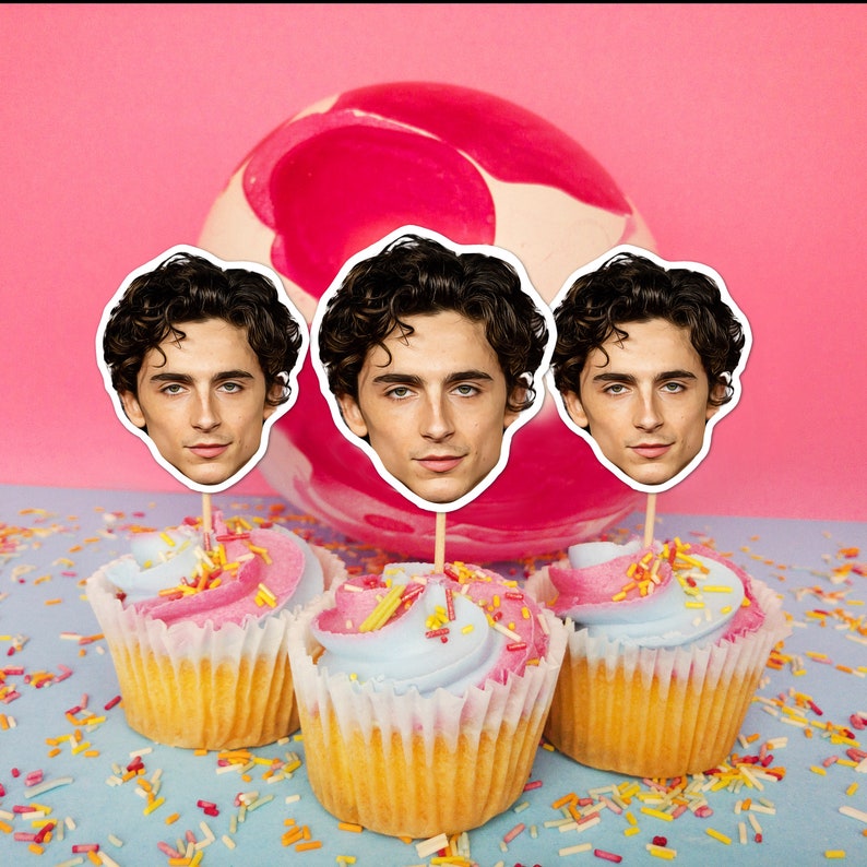 Timothée Chalamet Cupcake Toppers: Handmade Party Decorations - Etsy