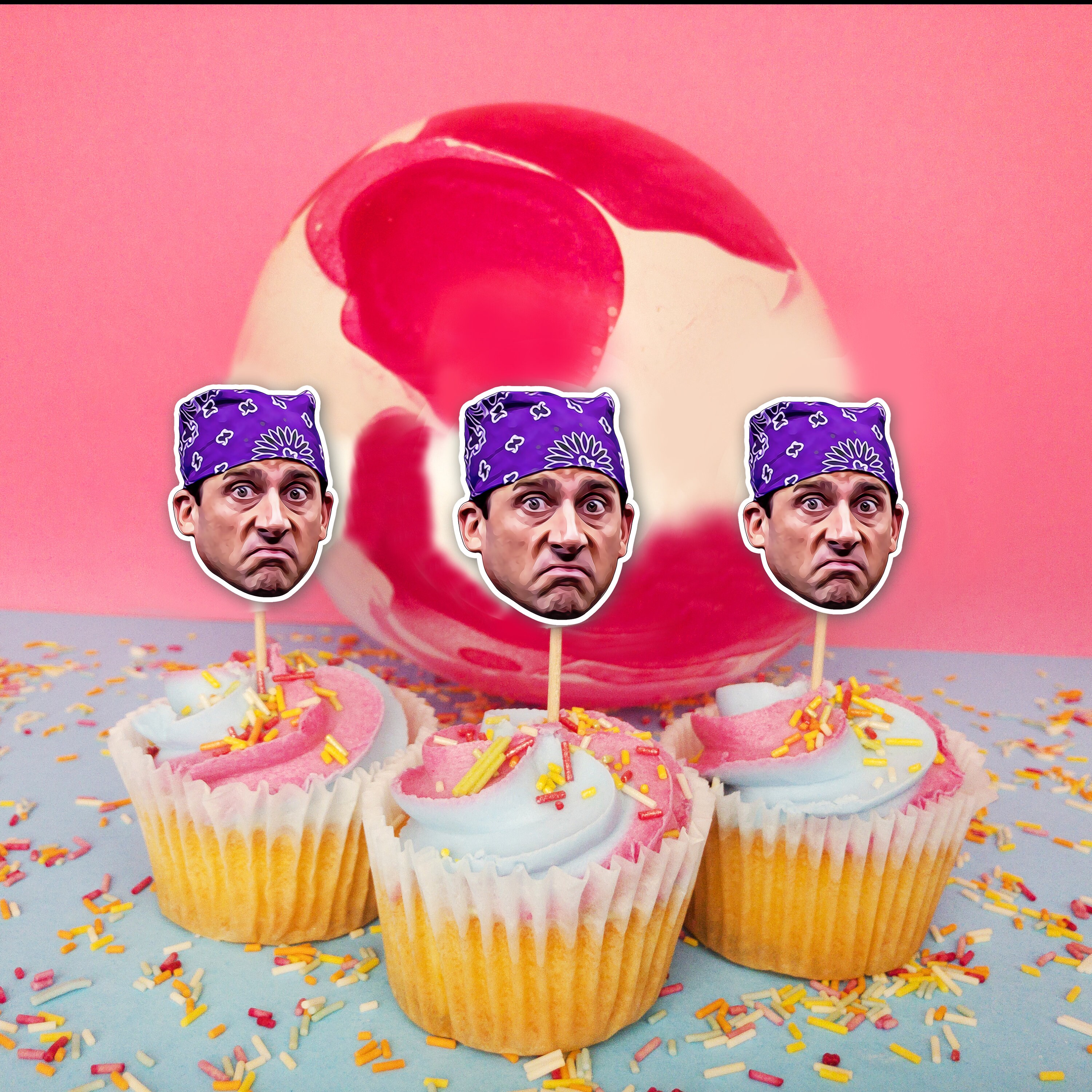 Prison Mike Cupcake Toppers: the Office Birthday Party Decorations ...