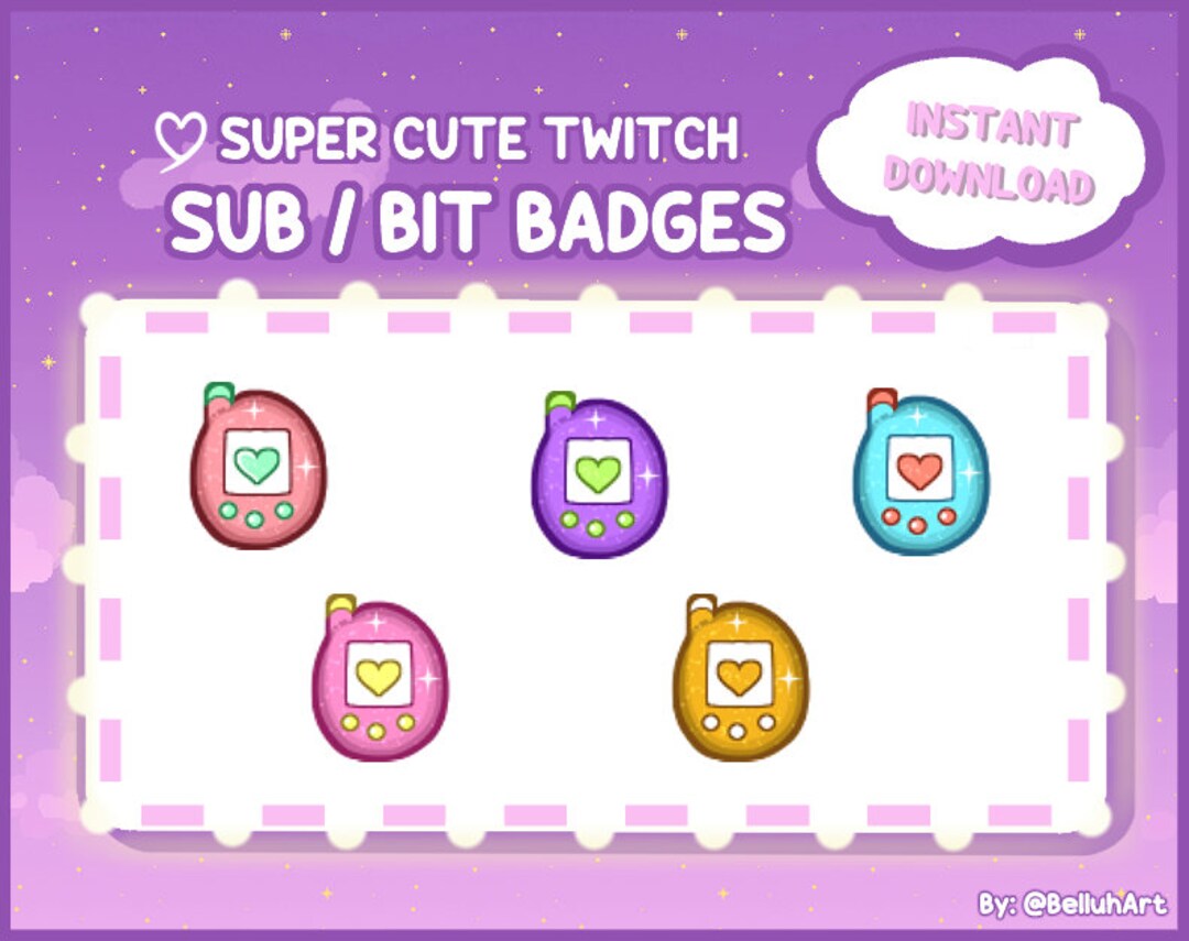 Twitch Sub Badges Cute Tamagotchi Sub Badges Kawaii - Etsy