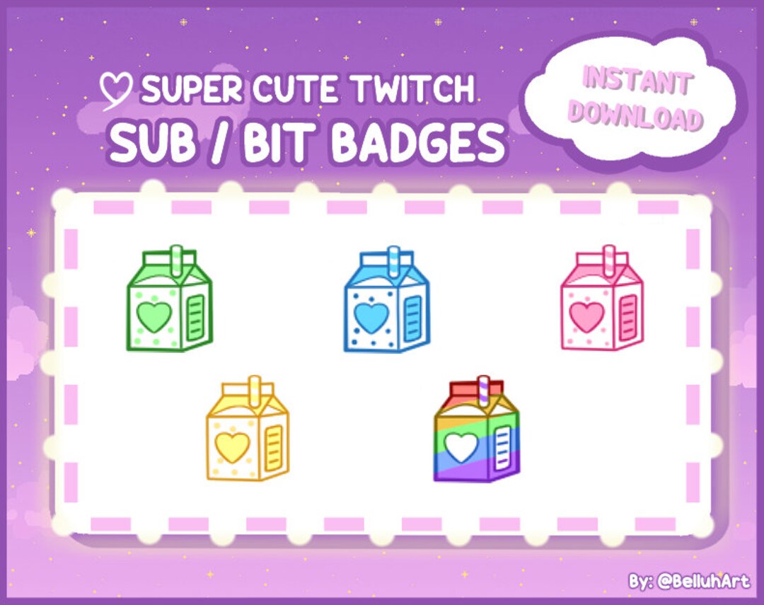 Twitch Sub Badges ! Cute Milk Carton Sub Badges ! Kawaii ! - Etsy