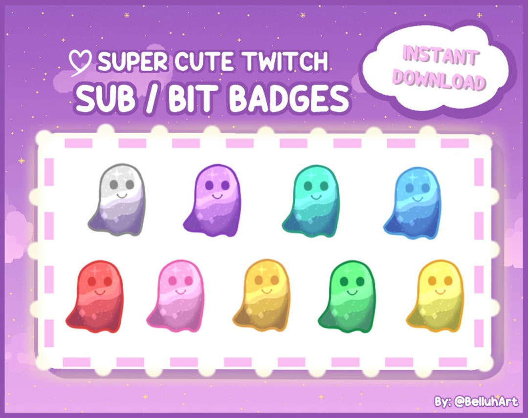 Twitch Bit Badges Cute Ghost Bit Badges Kawaii - Etsy