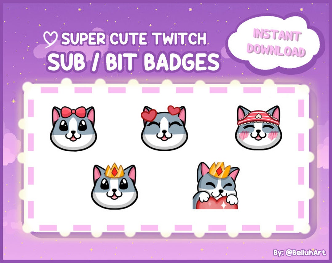 Twitch Bit Badges Cute Kitty Bit Badges Kawaii - Etsy