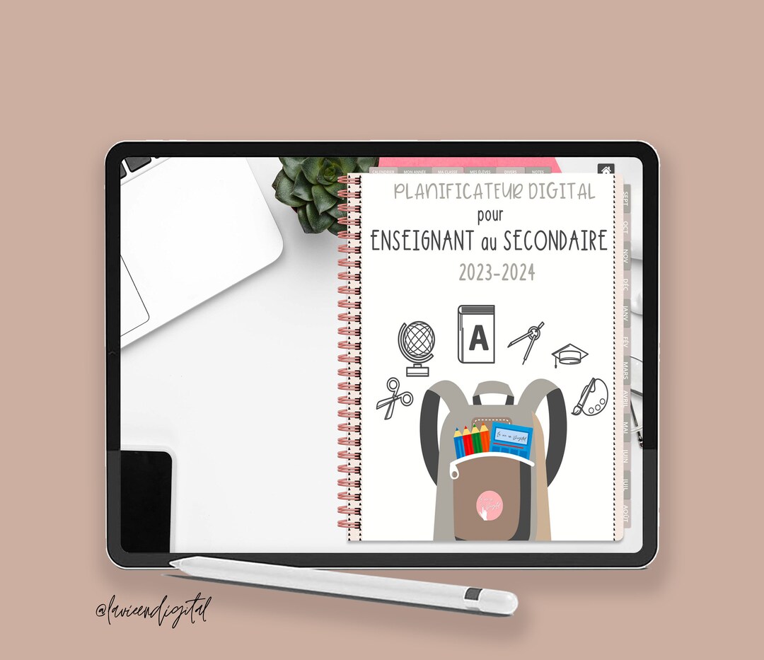 Digital Planner for SECONDARY TEACHER 2023-2024 Color BEIGE - Etsy