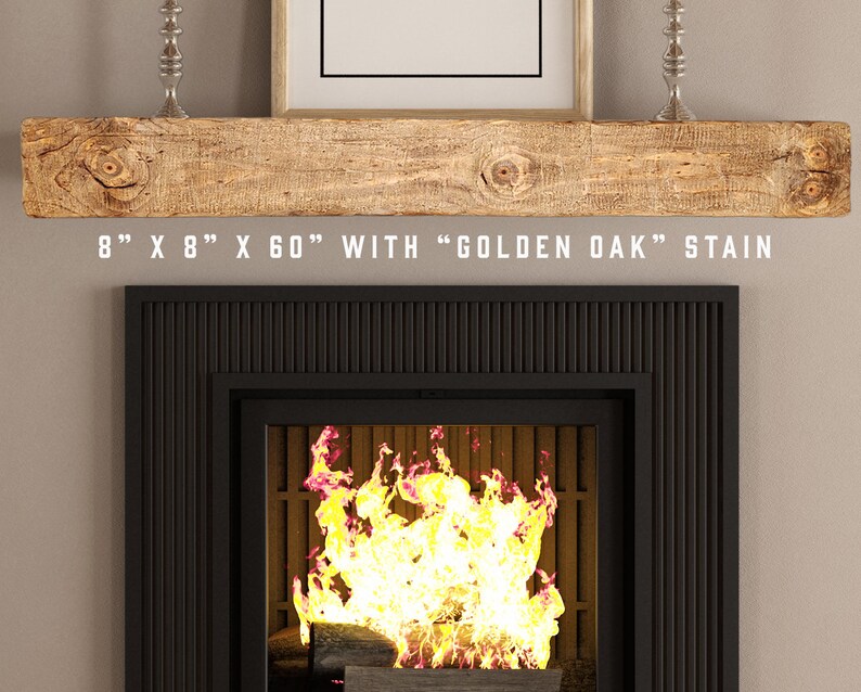 8 X 8 Rustic Wood Fireplace Mantel With a Rustic - Etsy