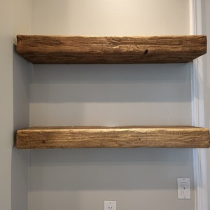 10" Deep Wood Floating Shelf Custom Made to Size Style is Shabby Chic ...