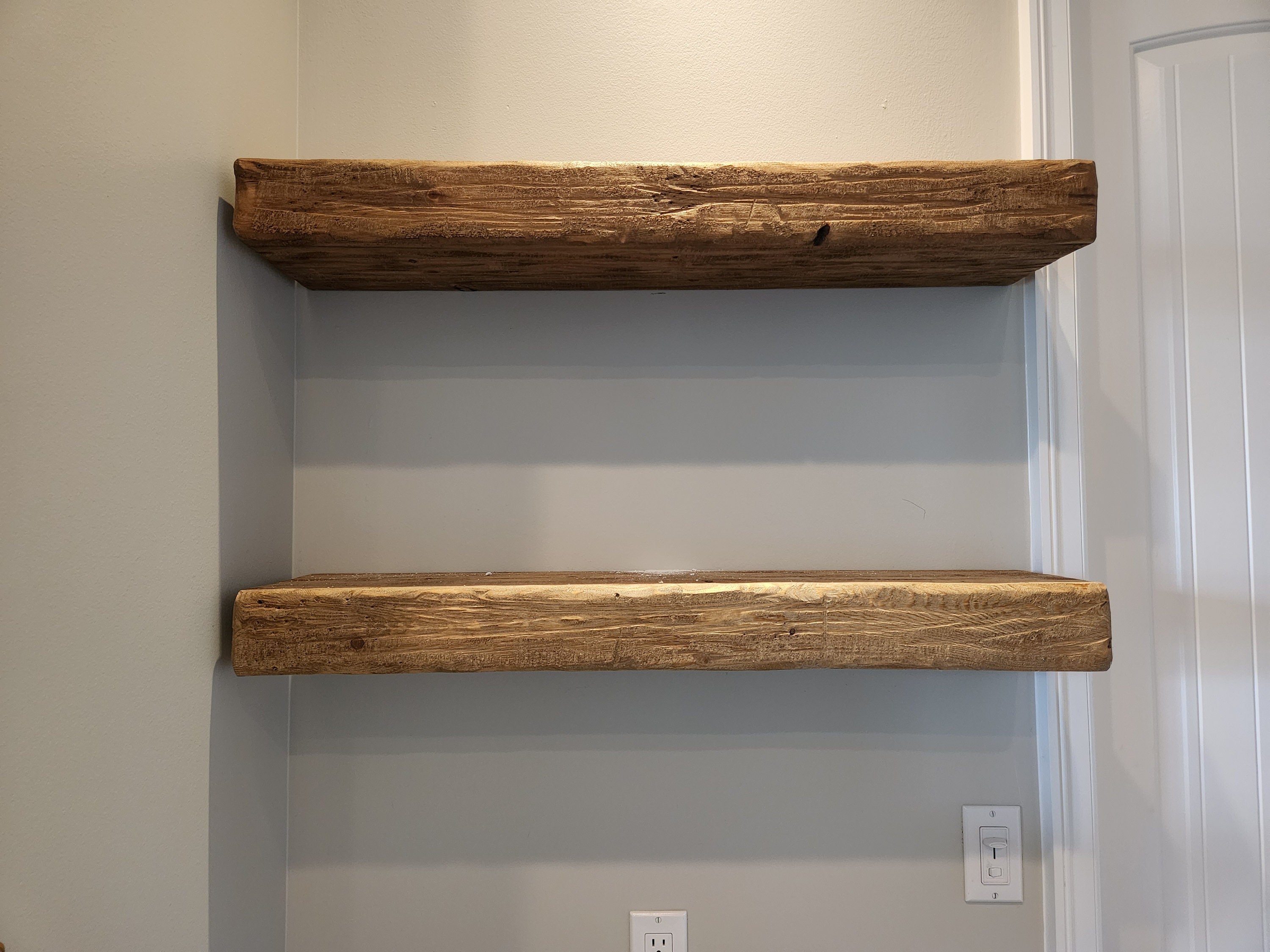 10" Deep Wood Floating Shelf Custom Made to Size Style is Shabby Chic ...