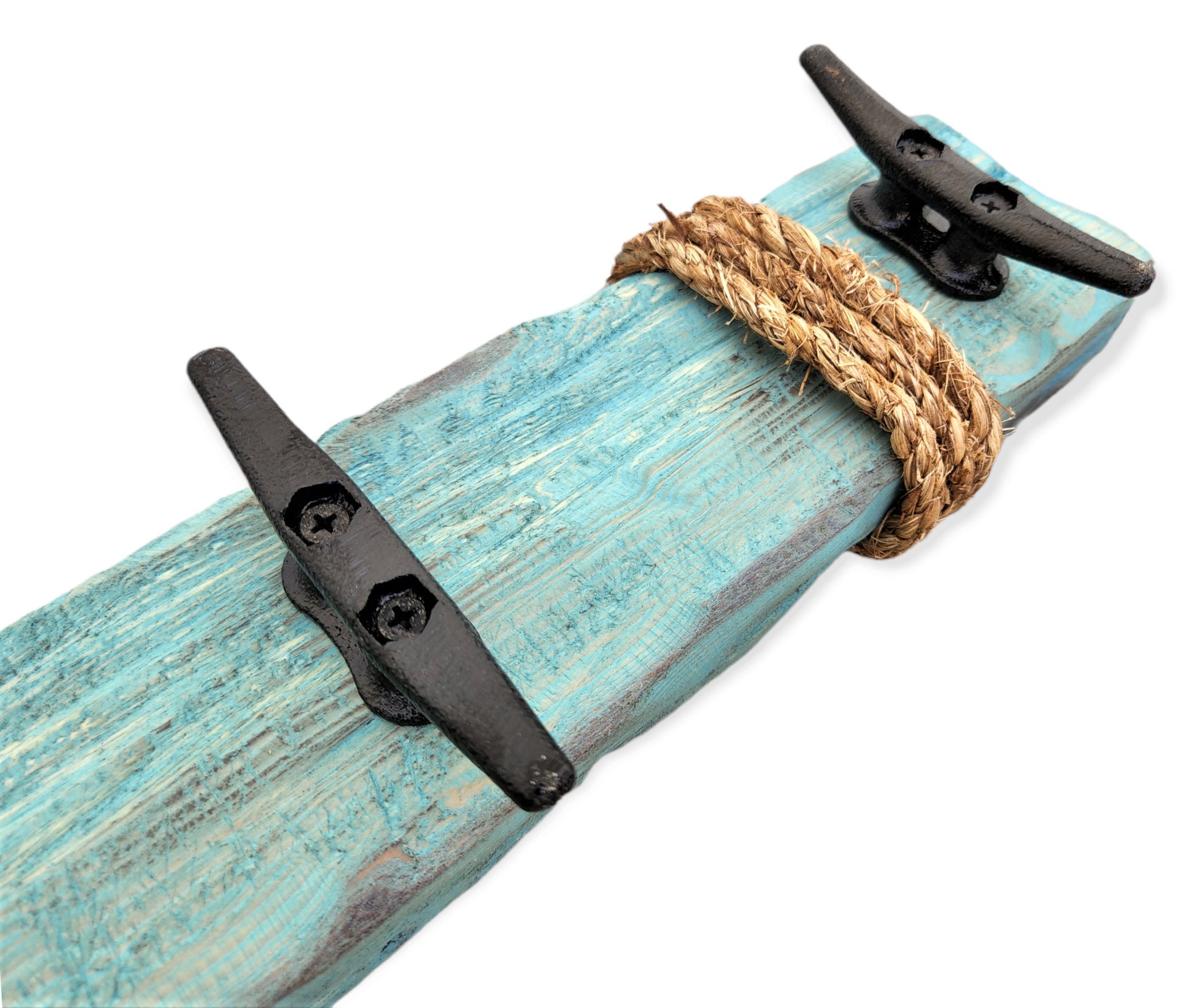 Nautical Rustic Coat Hat or Towel Rack Vintage Teal With - Etsy