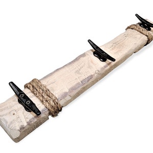 Coat or Towel Rack With Dock Cleats and a Whitewashed Nautical Rustic ...