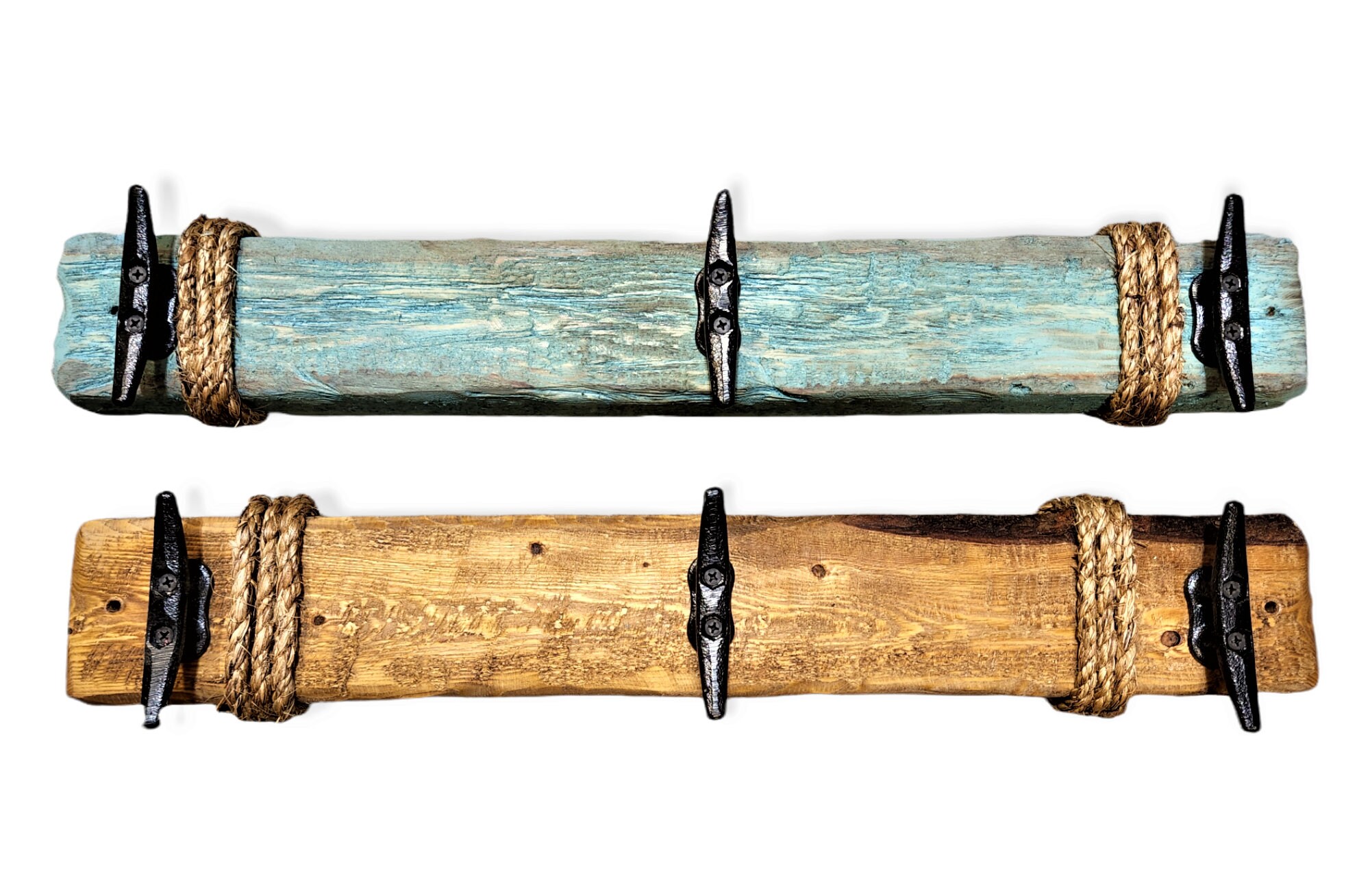 Nautical Rustic Coat Hat or Towel Rack Vintage Teal With - Etsy