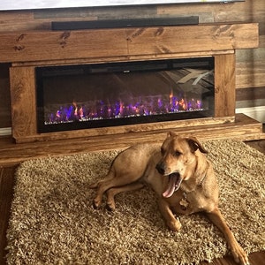 Includes Electric LED Fireplace Free Standing TV Stand Console Media Center Farmhouse Rustic Solid Wood Mantel Wall Mount Unit With Heater Etsy