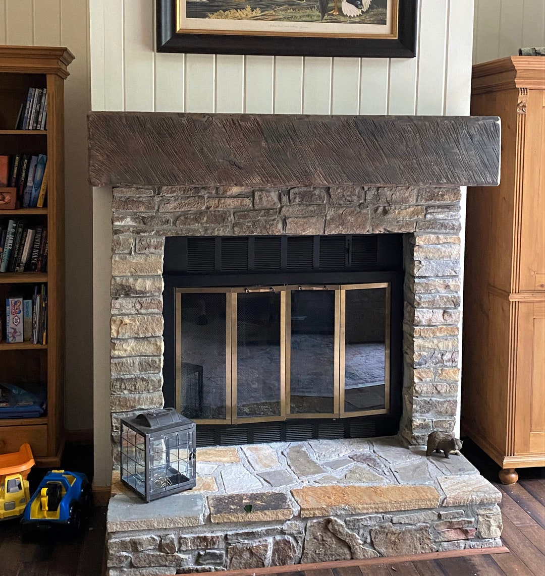 Fireplace Mantel 12" X 12" Faux Barn Beam Custom Made to Size With a ...