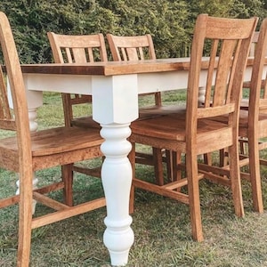 DIY Unstained Unfinished Farmhouse Style Solid Pine Wood Table ...