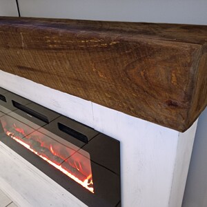 Rustic Wood Fireplace Mantel With Hidden Compartment: Farmhouse Style ...