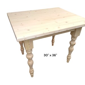 DIY Unstained Unfinished Farmhouse Style Solid Pine Wood Table ...