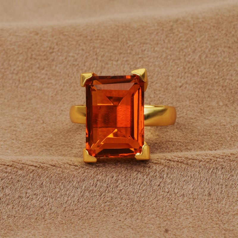 Orange Gemstone Ring - Etsy