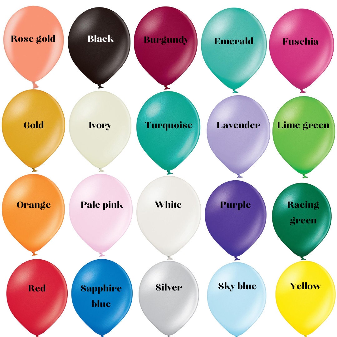 12" Latex Metallic Balloons - Choice of All Colours and Pack Size - Etsy