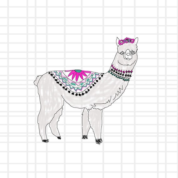 Llama Art PRINTABLE Digital Download Clip Art Instant Download | Etsy