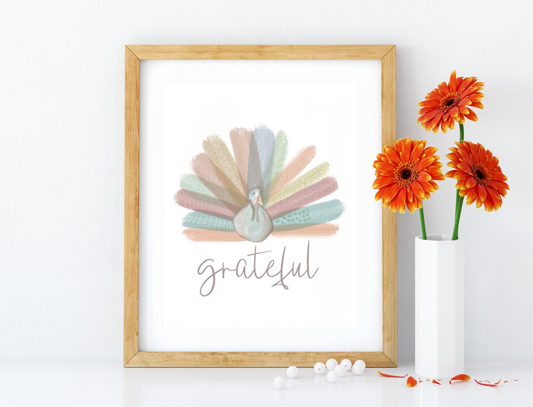 Grateful Fall Art October DIGITAL Download Wall Decor PRINTABLE Art ...