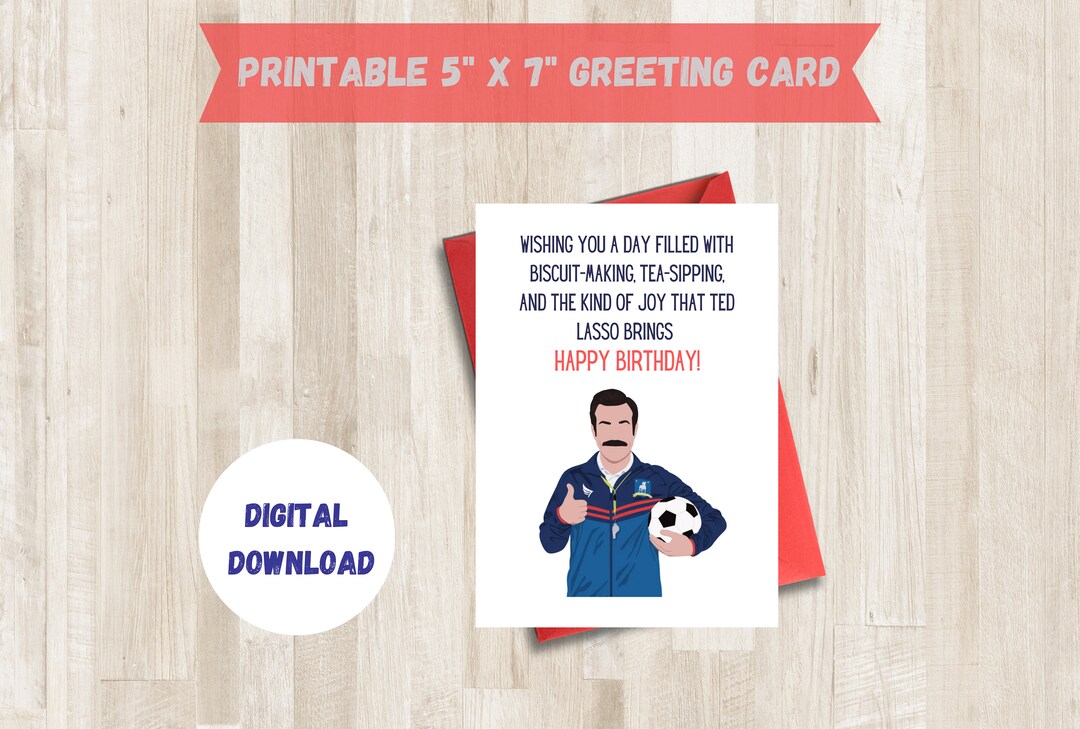 Printable Ted Lasso Birthday Card Happy Birthday Digital Etsy Australia