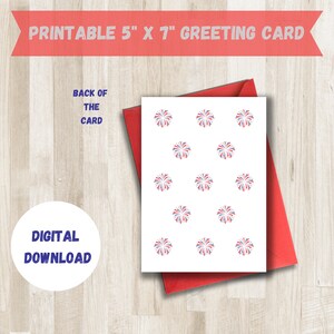 Printable 4th of July Greeting Card Independence Day USA Instant ...