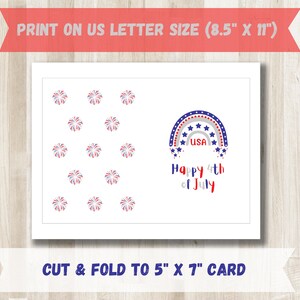Printable 4th of July Greeting Card Independence Day USA Instant ...
