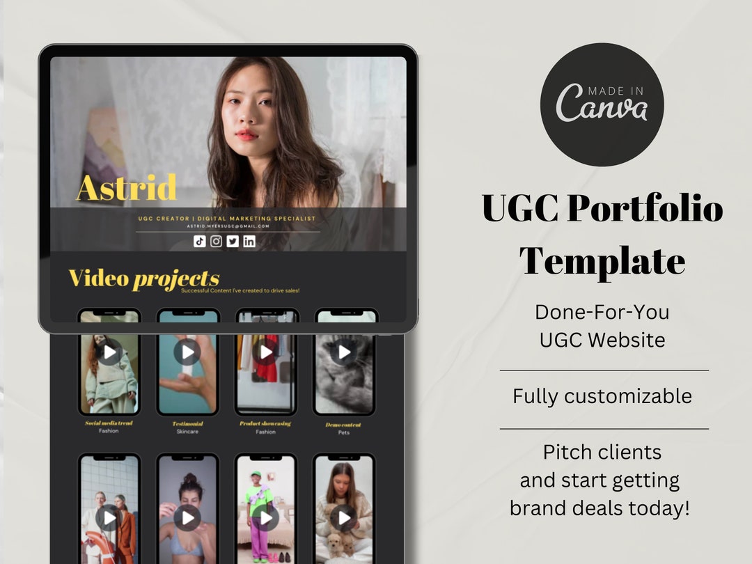 UGC Portfolio, Influencer Portfolio Template, Social Media Marketing ...
