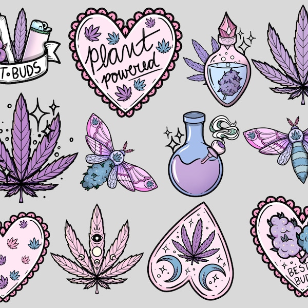 Weed Aesthetic Stickers - Etsy