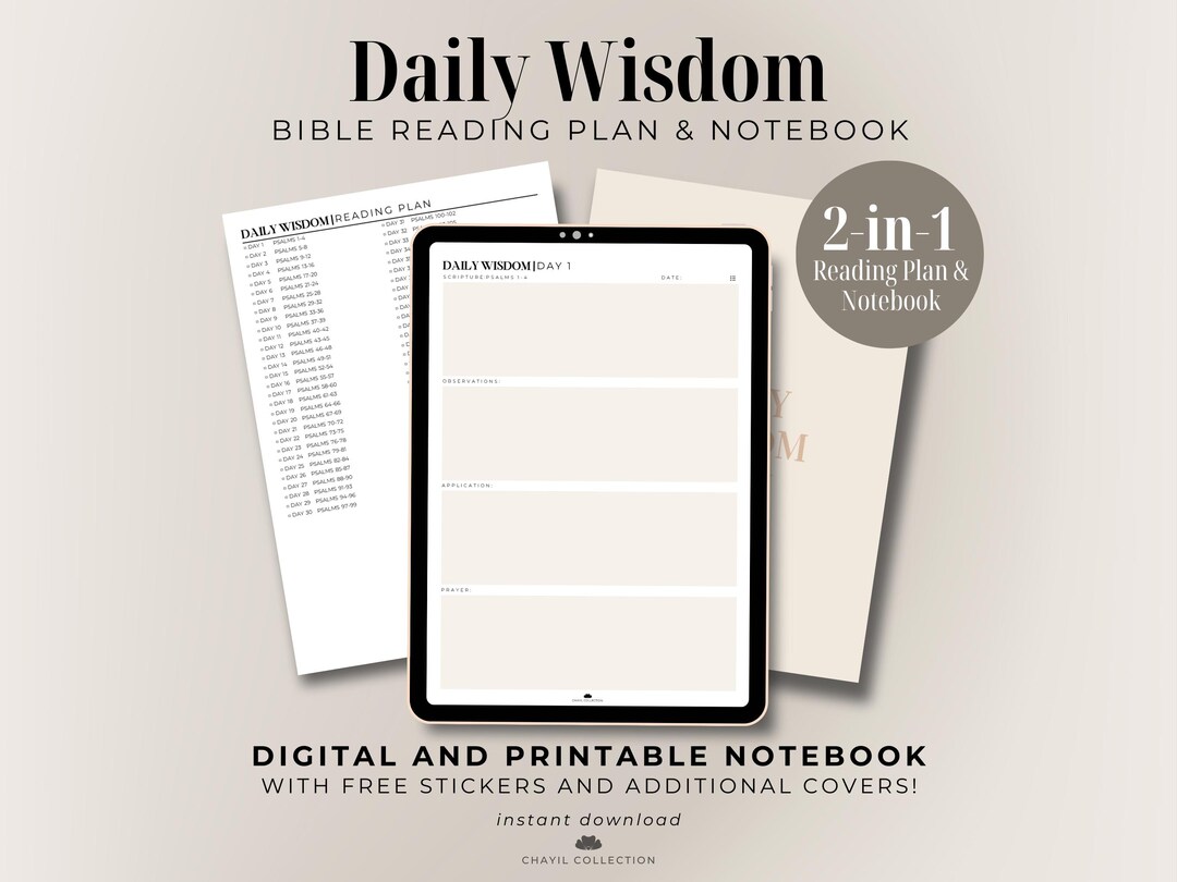 Bible Reading Plan: Daily Devotional Notebook (PDF File) - Etsy