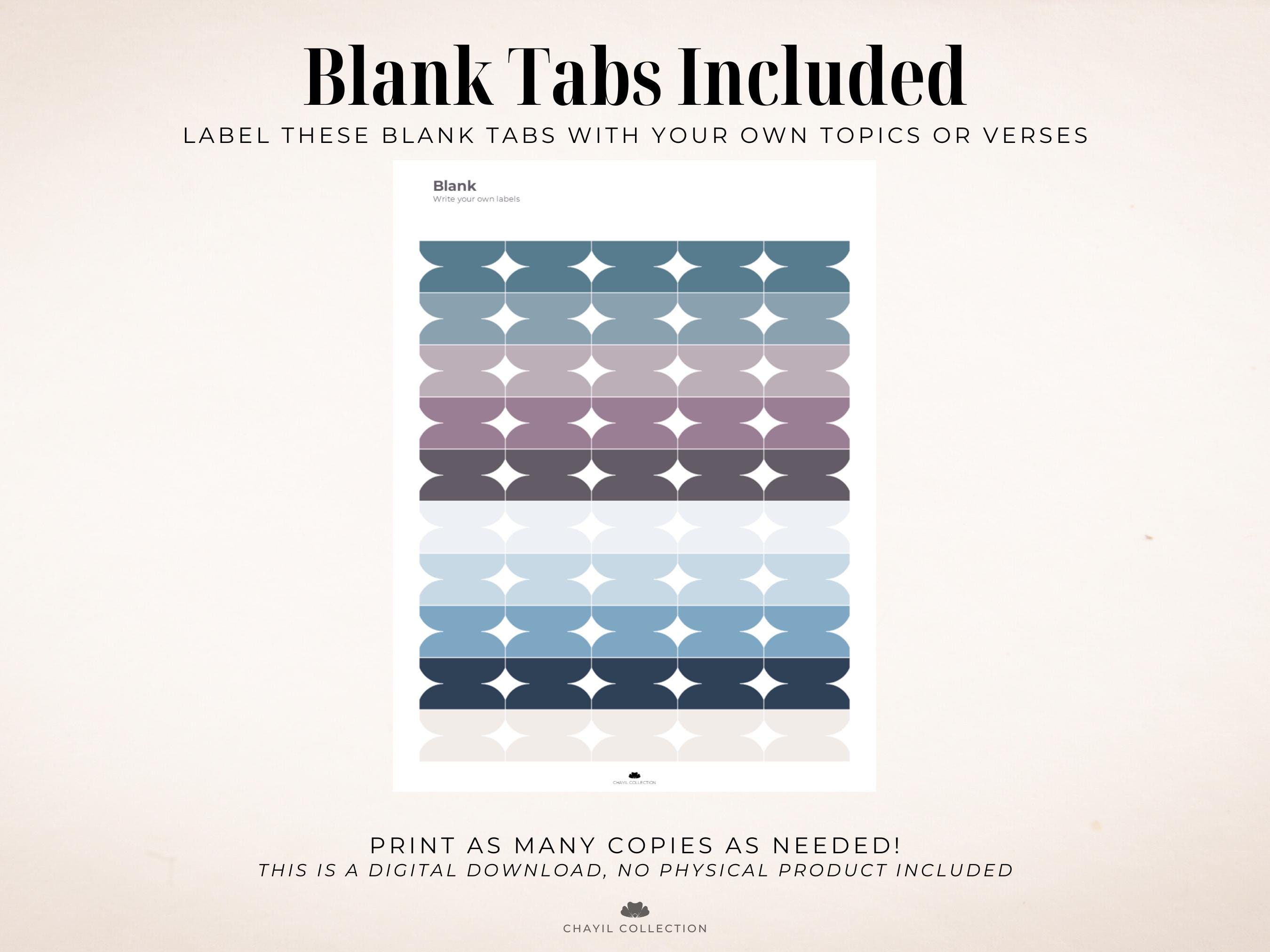 Cool Tone Printable Bible Tabs | Minimalist Design | US Letter PDF ...