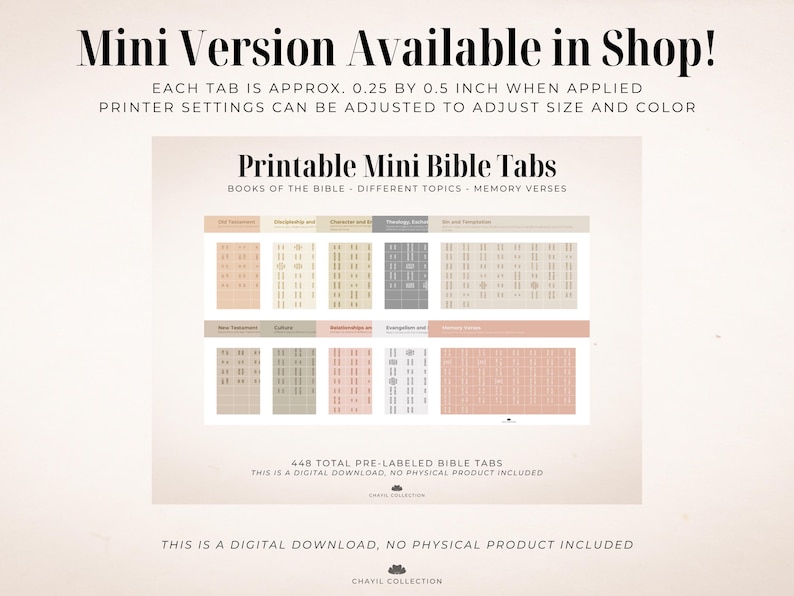 Modern and Elegant Printable Bible Tabs | Neutral Color | US Letter PDF ...