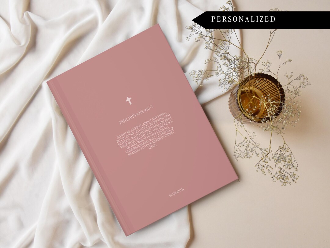 Custom Notebook With Bible Verse and Cross | Christian Personalized ...