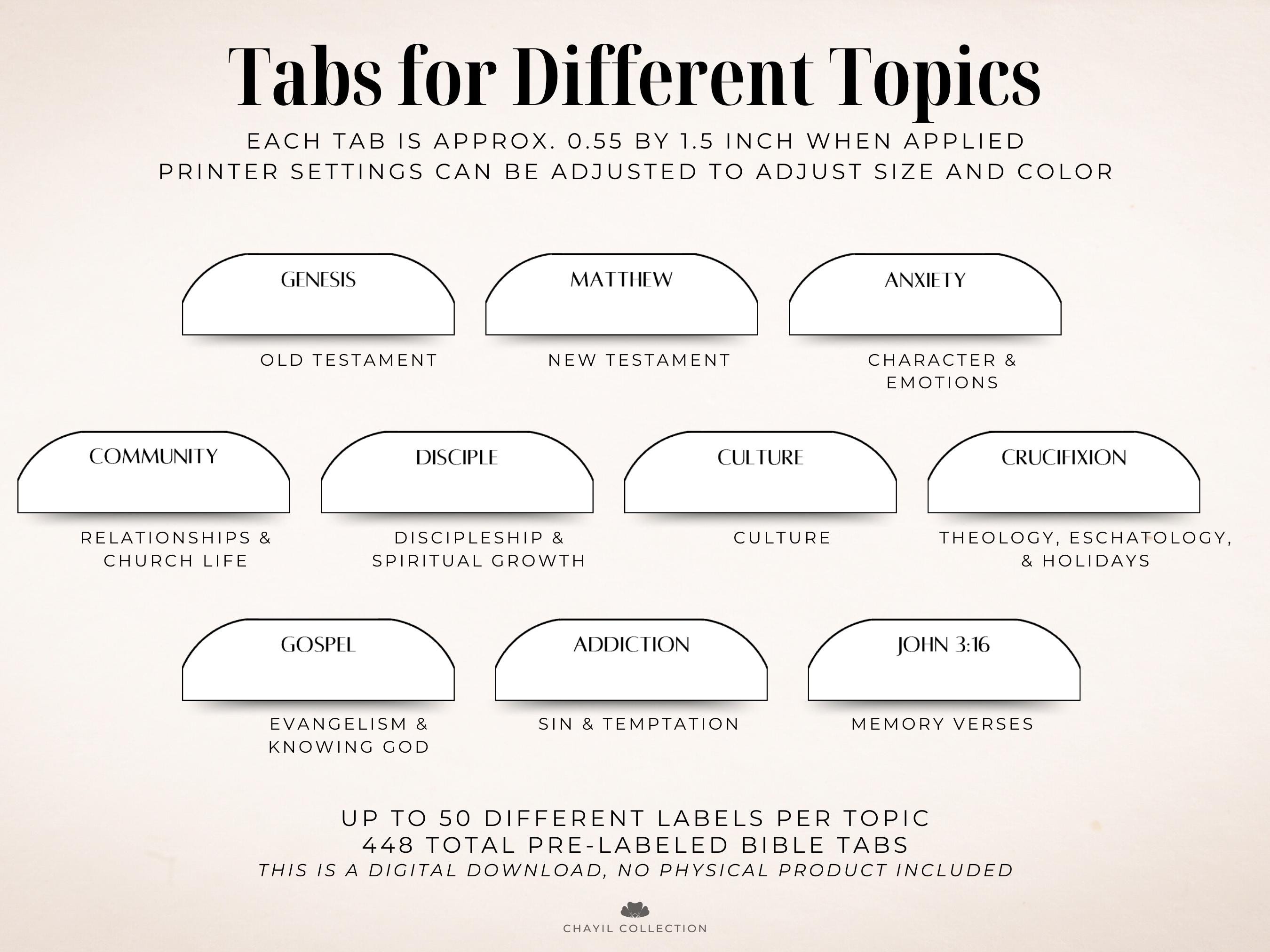 Printable Bible Tabs-black and White | Modern and Minimalist Design ...