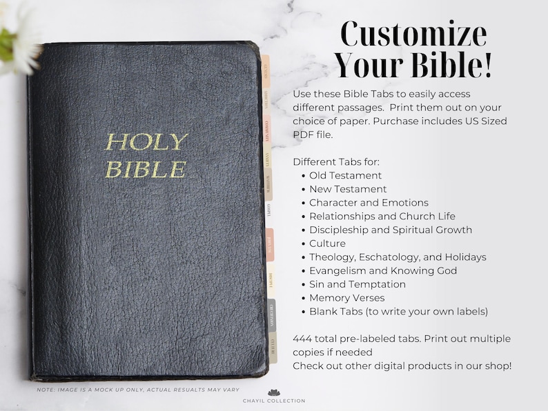 Modern and Elegant Printable Bible Tabs | Neutral Color | US Letter PDF ...