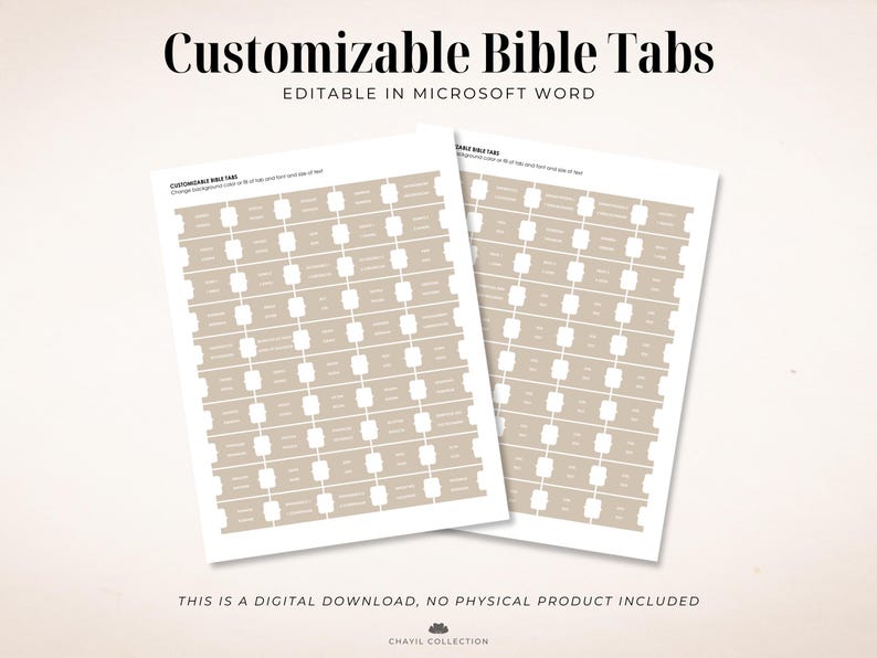 Customizable Printable Bible Tabs | Editable Bible Tabs | US Letter ...