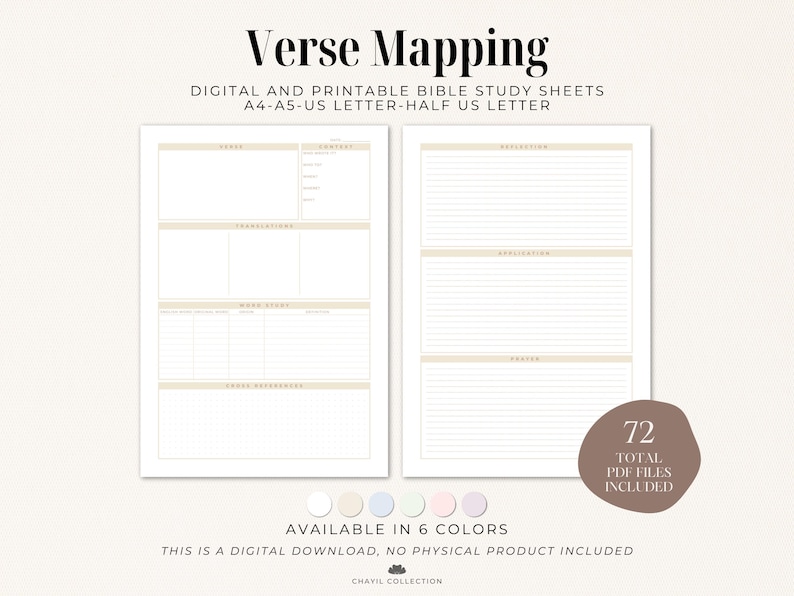 Printable Bible Verse Mapping Sheets: Scripture Study (digital PDF) - Etsy