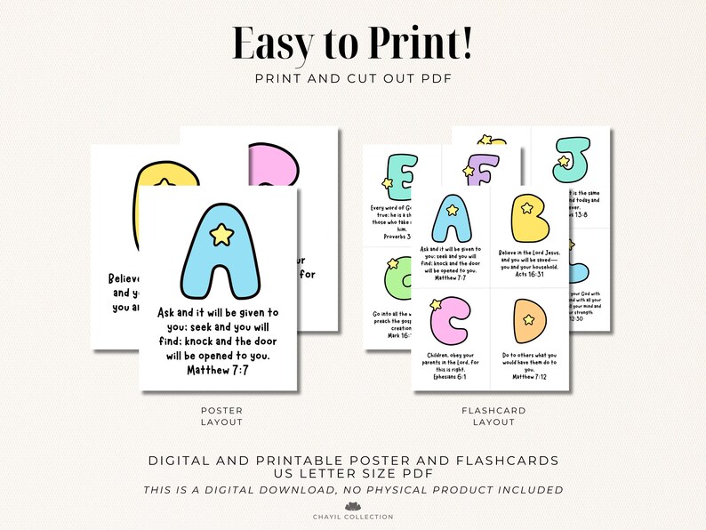 Printable Bible Memory Verse Poster and Flash Cards | Christian ...