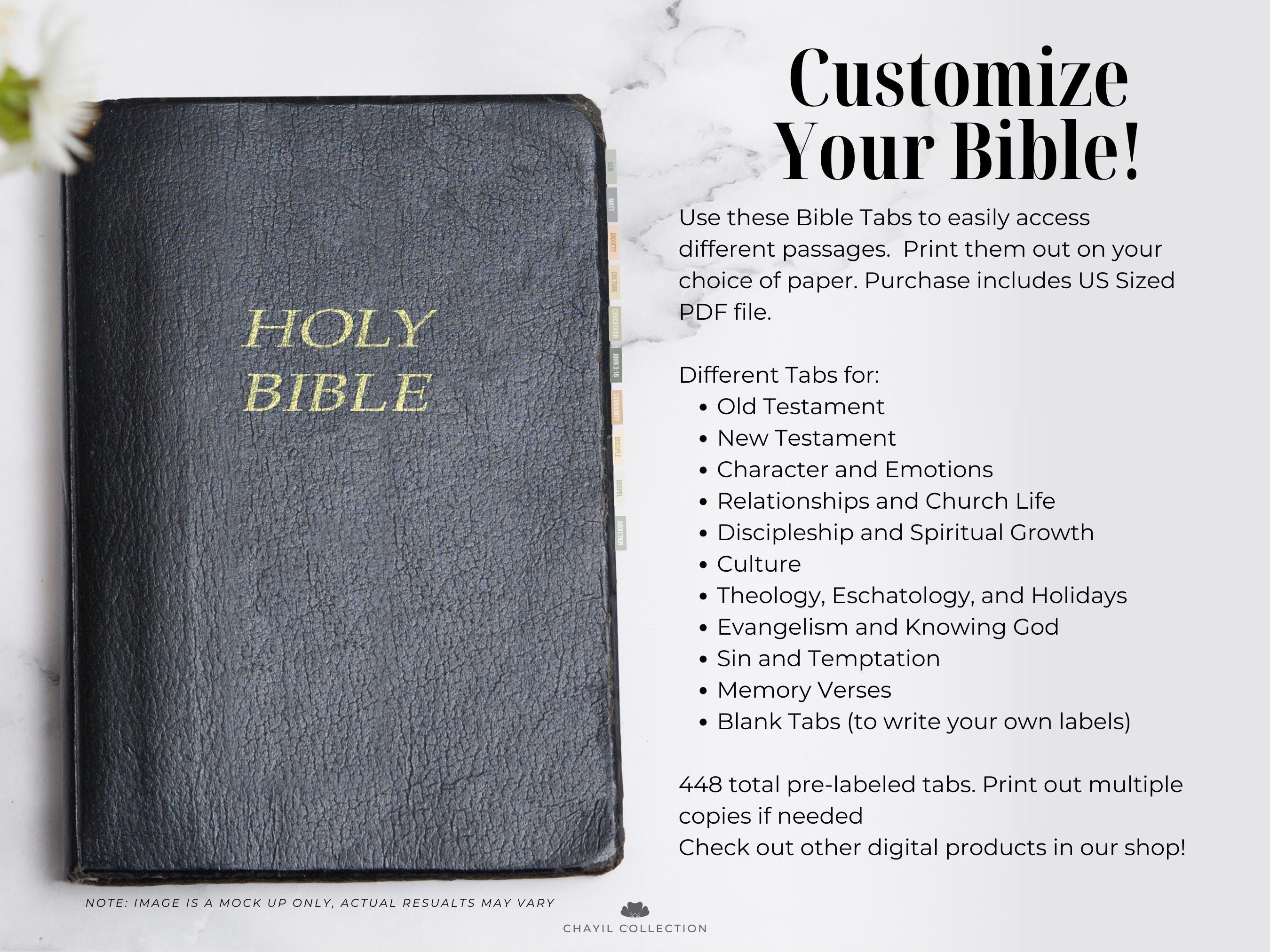 Mini Minimalist Printable Bible Tabs for Compact Bibles | Neutral Color ...