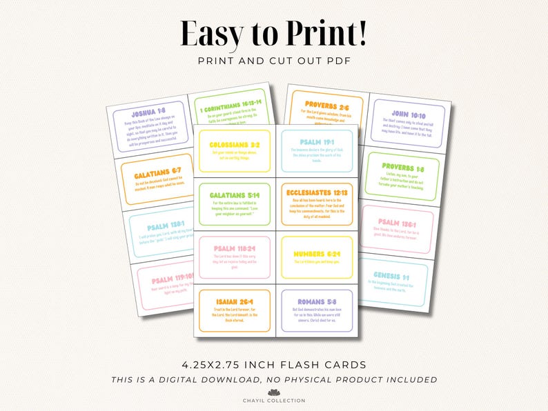 Printable Bible Memory Verse Flash Cards Christian Homeschooling ...