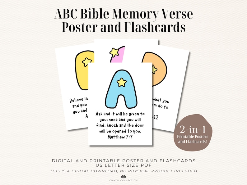 Printable Bible Memory Verse Poster and Flash Cards | Christian ...