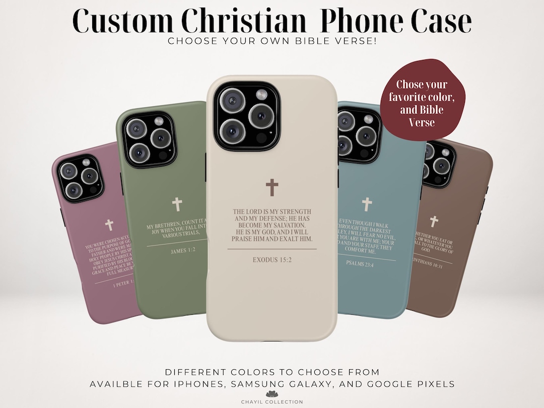 Custom Christian Phone Case With Bible Verse and Cross | Minimalist ...