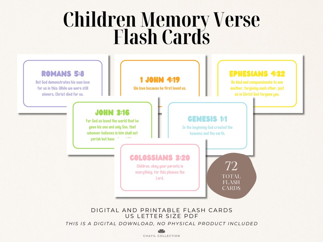 Printable Bible Memory Verse Flash Cards | Christian Homeschooling ...