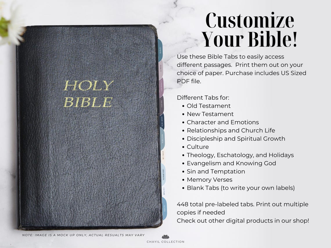 Cool Tone Printable Bible Tabs | Minimalist Design | US Letter PDF ...