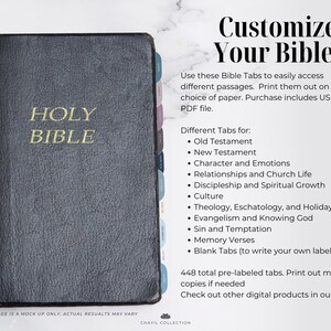 Cool Tone Printable Bible Tabs | Minimalist Design | US Letter PDF ...