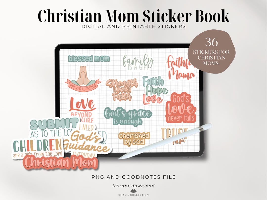 Christian Mom Stickers | Digital and Printable Stickers | Goodnotes and ...