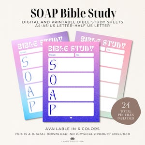 Printable SOAP Bible Study Sheets Digital and Printable PDF Gradient ...